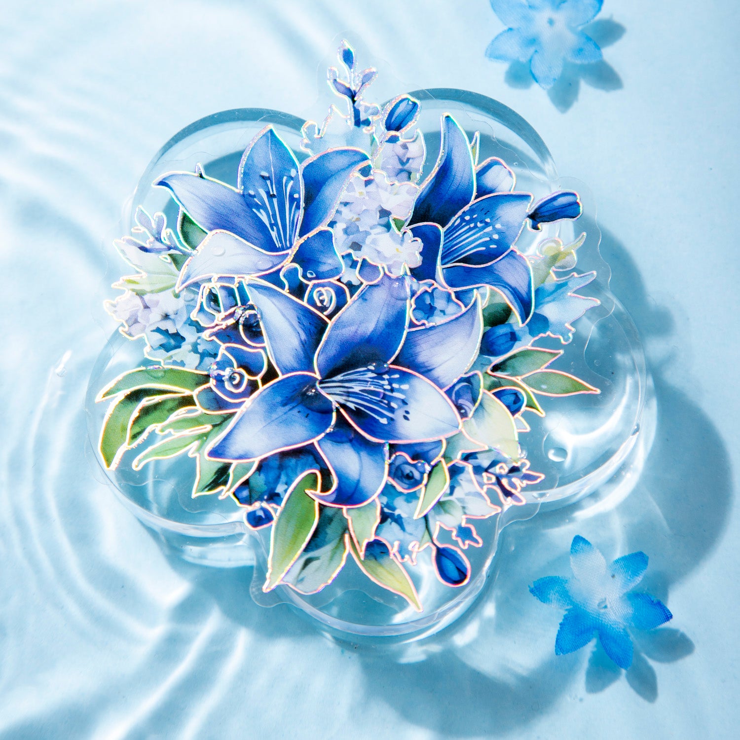 Sea of Blue Flowers Scrapbooking Journal PET Sticker | MOOBOOM – mooboom