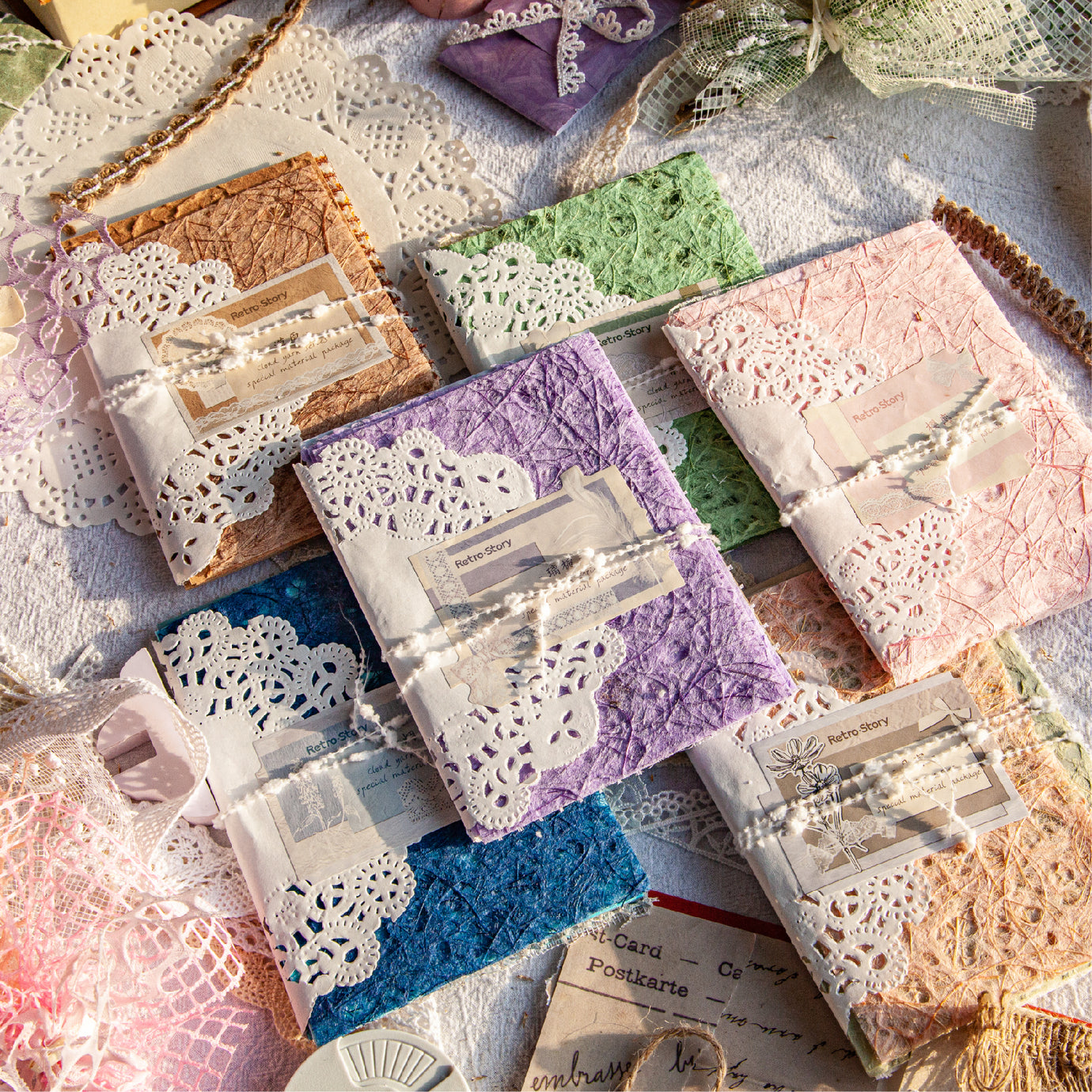 6 Colors of Paper With Different Materials Scrapbook Paper Packs – mooboom