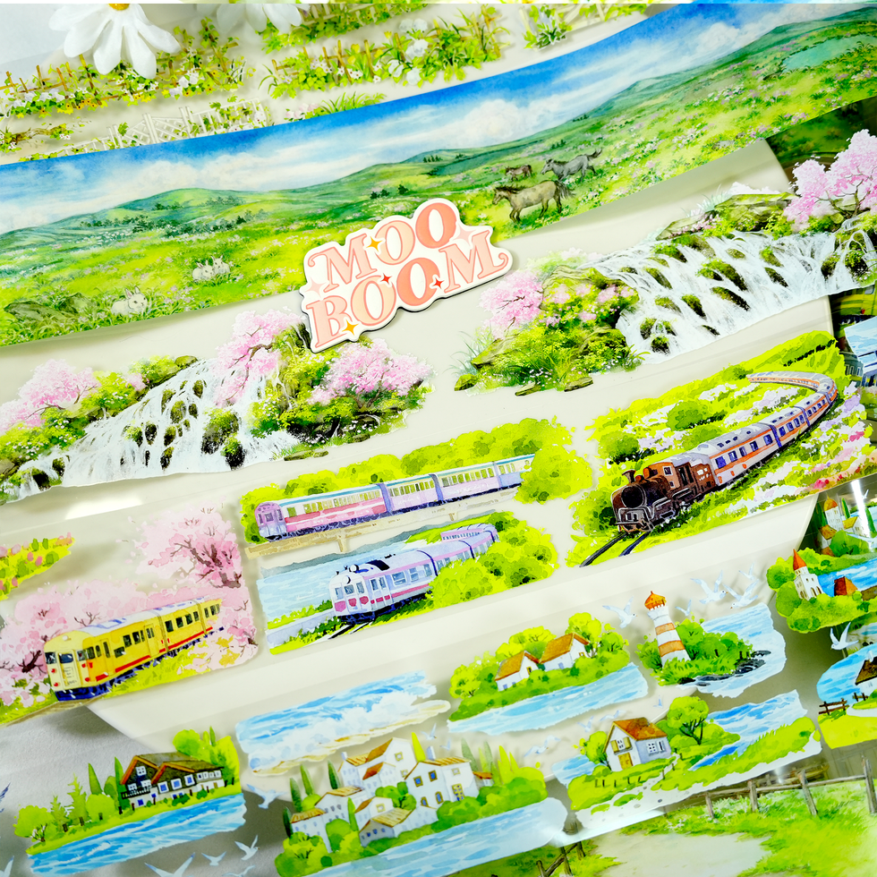 Forest Steppe Landscaping Scenery Sticker Tape for Scrapbooking – mooboom