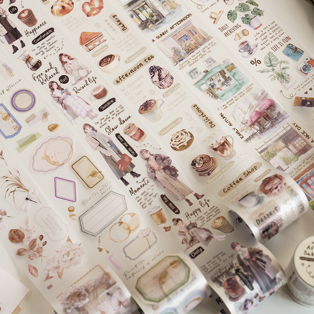 Coffee Shop Journal Scrapbook PET Tape – mooboom